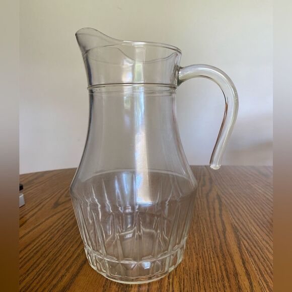 Dining | 9 Tall Clear Glass Pitcher Lady Victorian Crystal | Poshmark